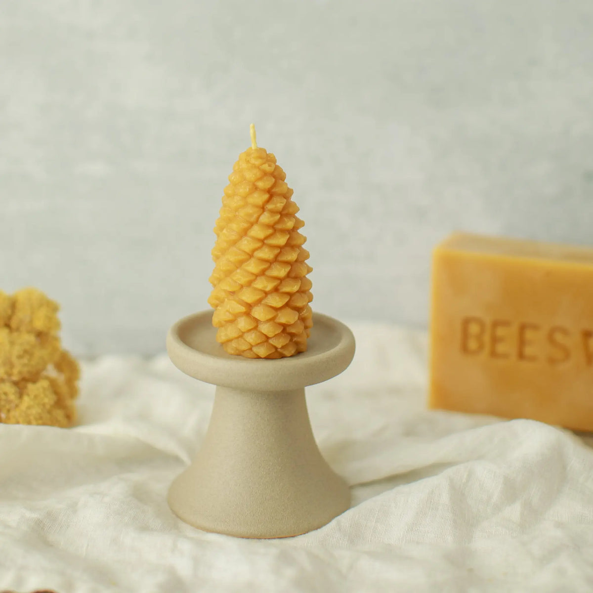 Pure Beeswax Spruce Cone Candles – New Lane Road Mercantile